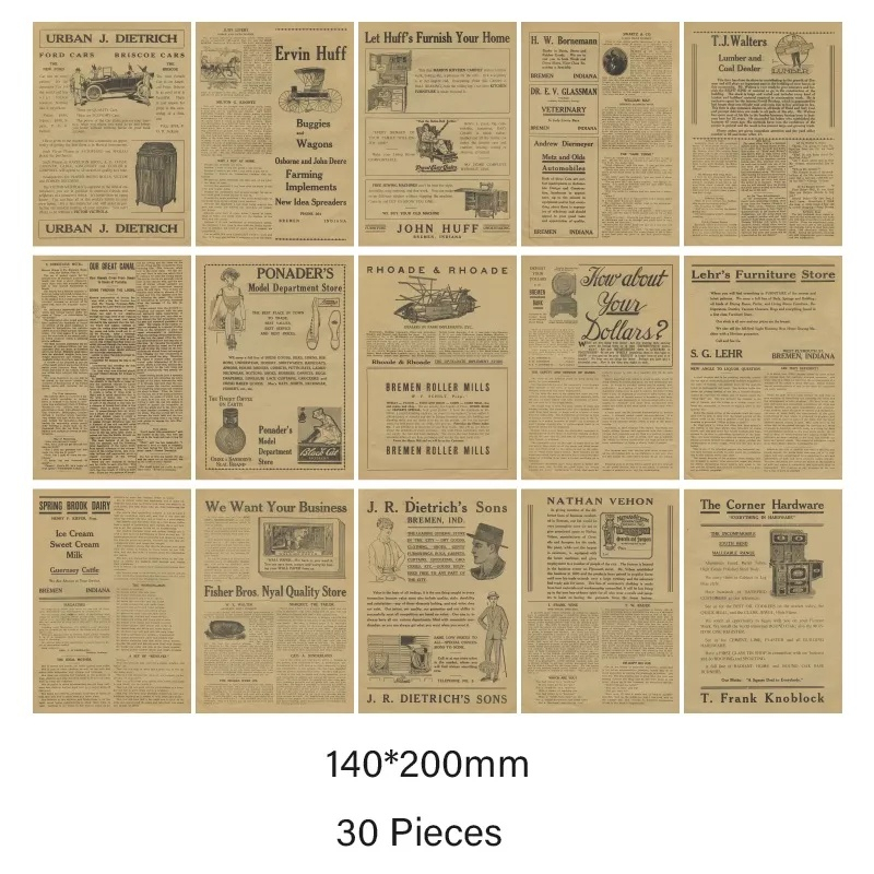 30pcs/pack Vintage material paper Vintage inspiration series DIY hand ...