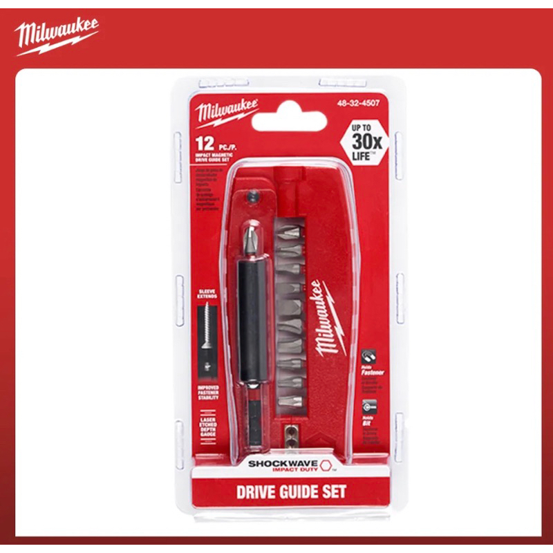 Milwaukee Heavy Duty 12pcs Impact Magnetic Drive Guide Set (Model 48-32 ...