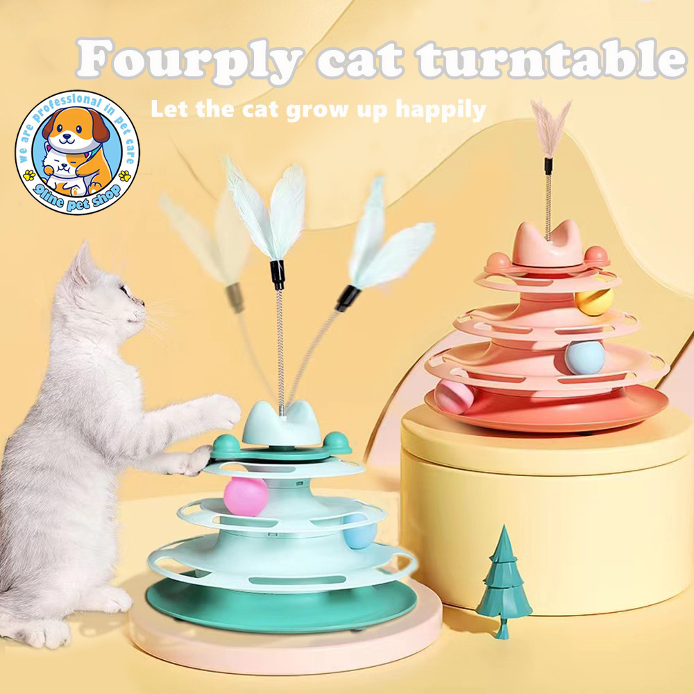 Pets Interactive Toys Cats Four-Tier Turntable Pet Intellectual Track ...