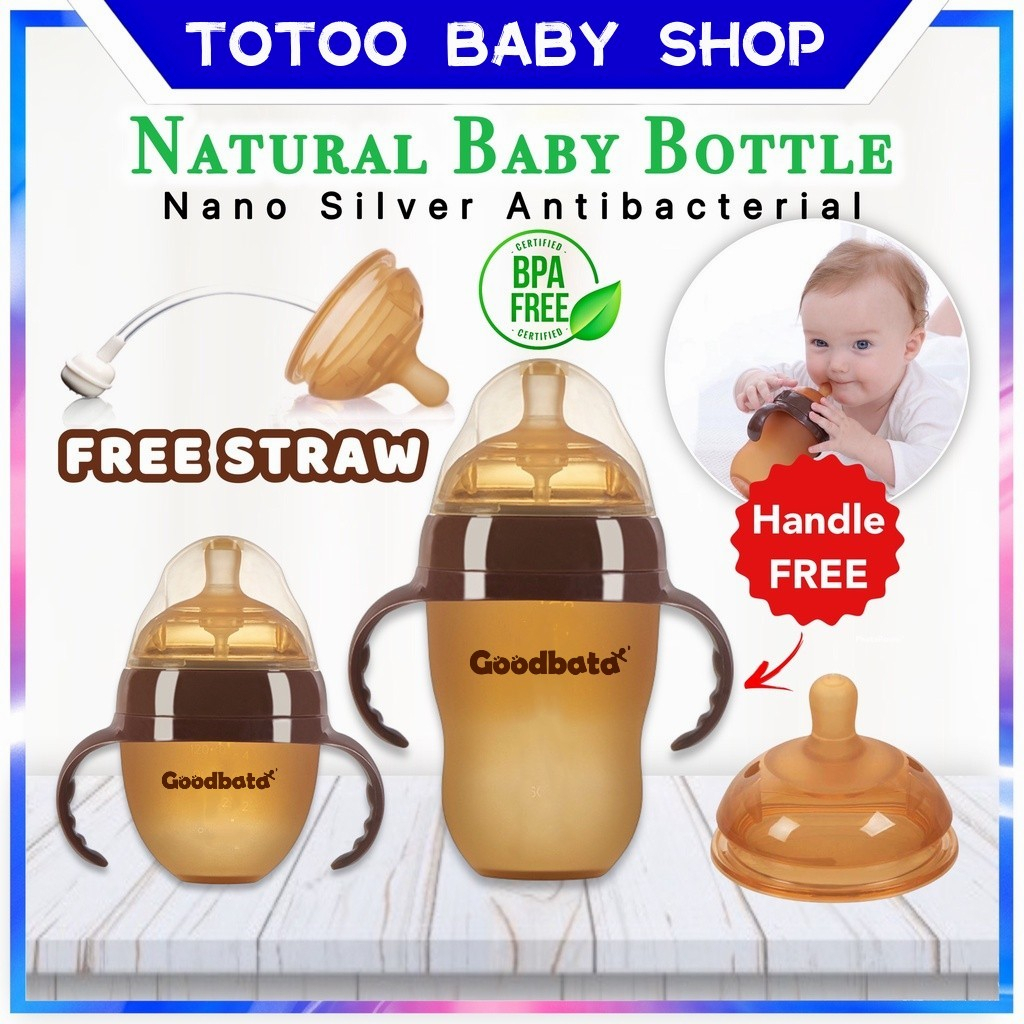 【Goodbata】Nano Silver Silicone Baby Milk Bottle Antibacterial Natural ...