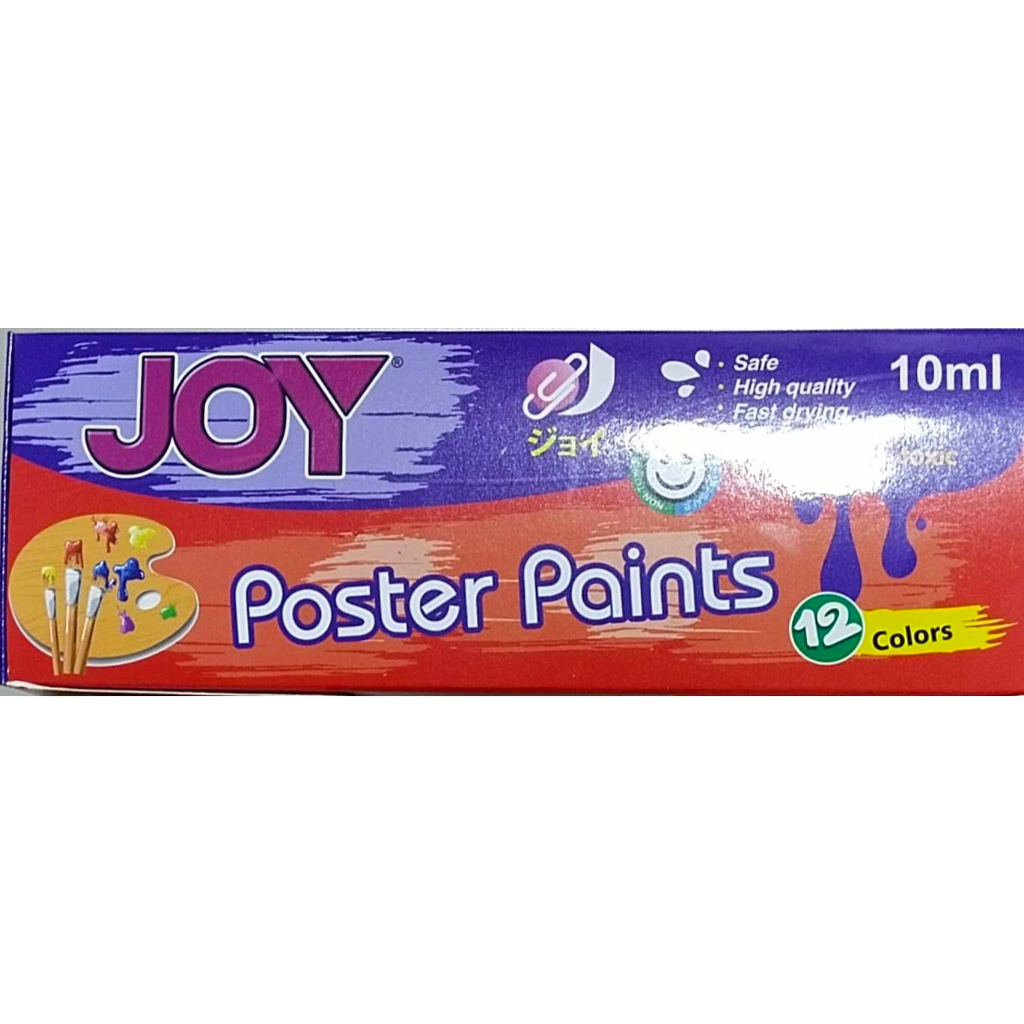12 COLORS POSTER PAINT , JOY BRAND , 10 ML. SOLD PER SET , NON TOXIC ...