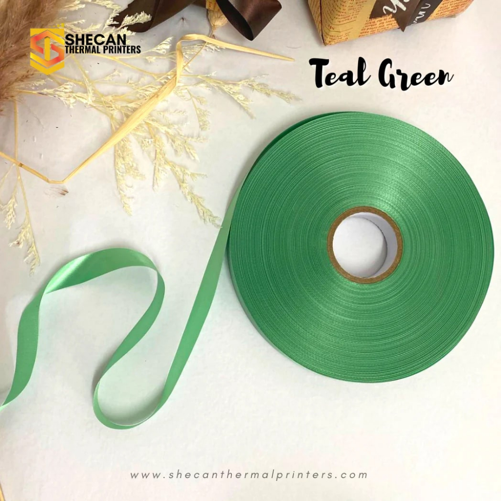 Shecan Ribbons in Blue and Green shades Cut Edge Satin Ribbons 15mm 20mm And 25mm (50 yards ...