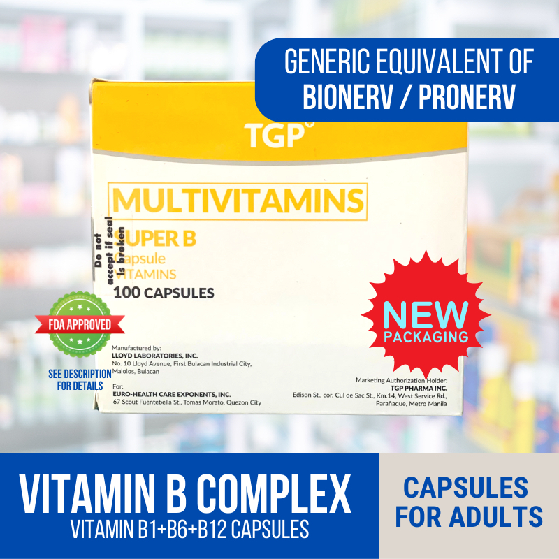 (Neurobion / Meganerv 300 Generic) Super B Vitamin B Complex Capsules ...