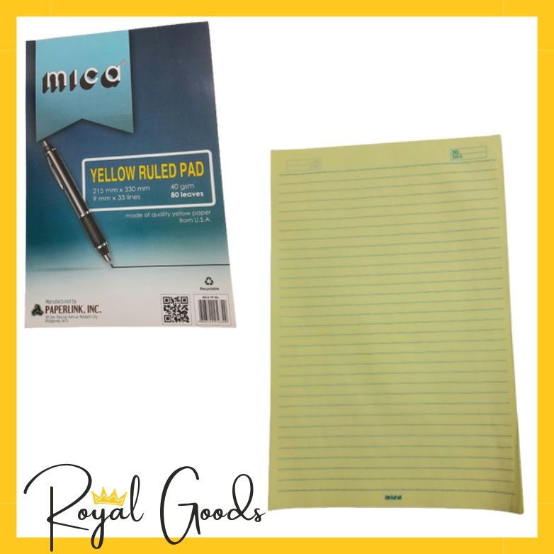 Mica, Achiever and Tri-Gem Yellow Pad (80 leaves) | Shopee Philippines