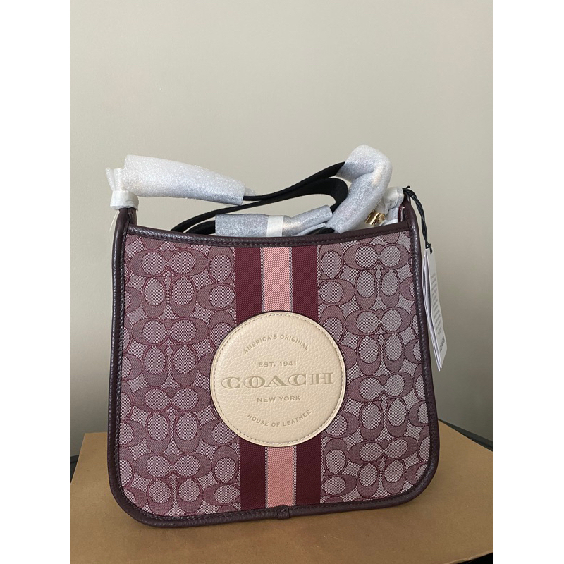 Dempsey File Bag In Signature Jacquard With Stripe And Coach Patch ...