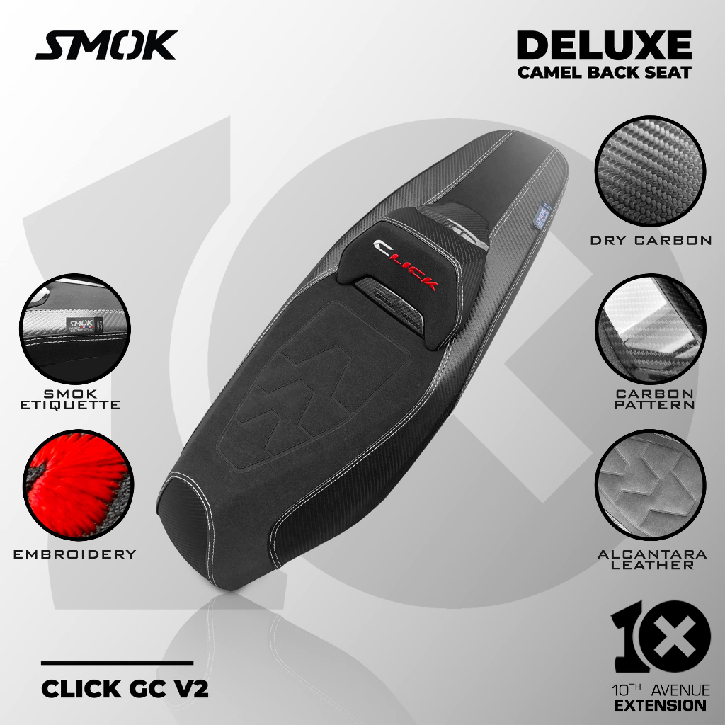 10THX SMOK Deluxe Camel Back Seat for ADV, NMAX, AEROX, CLICK, SNIPER, RAIDER & XMAX Motorcycle ...