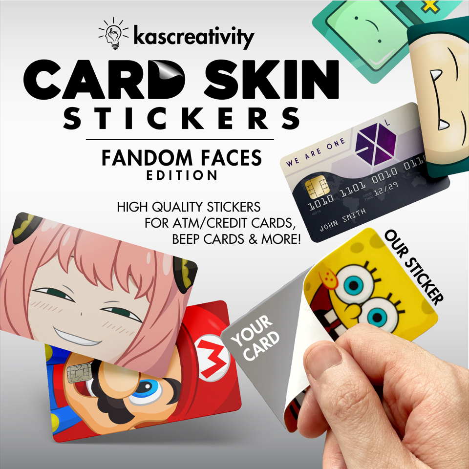 FANDOM FACES Card Skin Stickers (for ATM, Credit Debit, Beep Cards ...