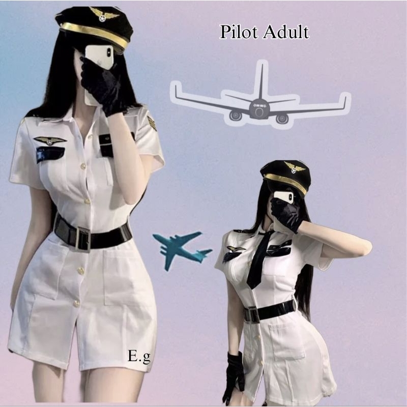 Pilot Girl Adult Set Costume | Shopee Philippines
