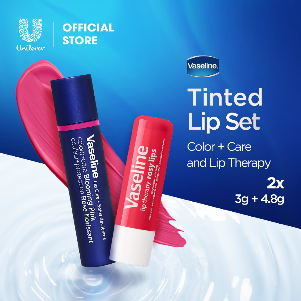 [TINT DUO SET] Vaseline Color+Care Blooming Pink 3g AND Vaseline Lip ...