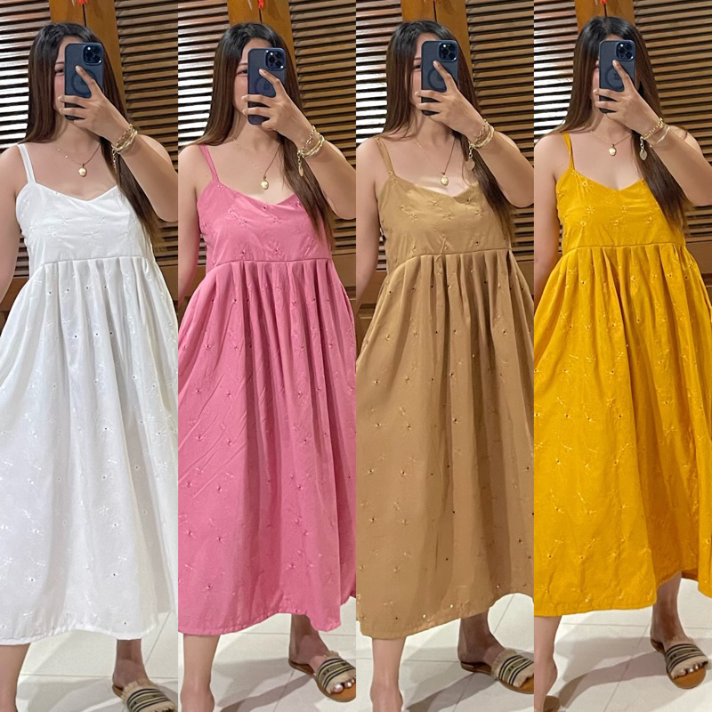 THALIA EYELET DRESS ( SMALL TO LARGE ) | Shopee Philippines