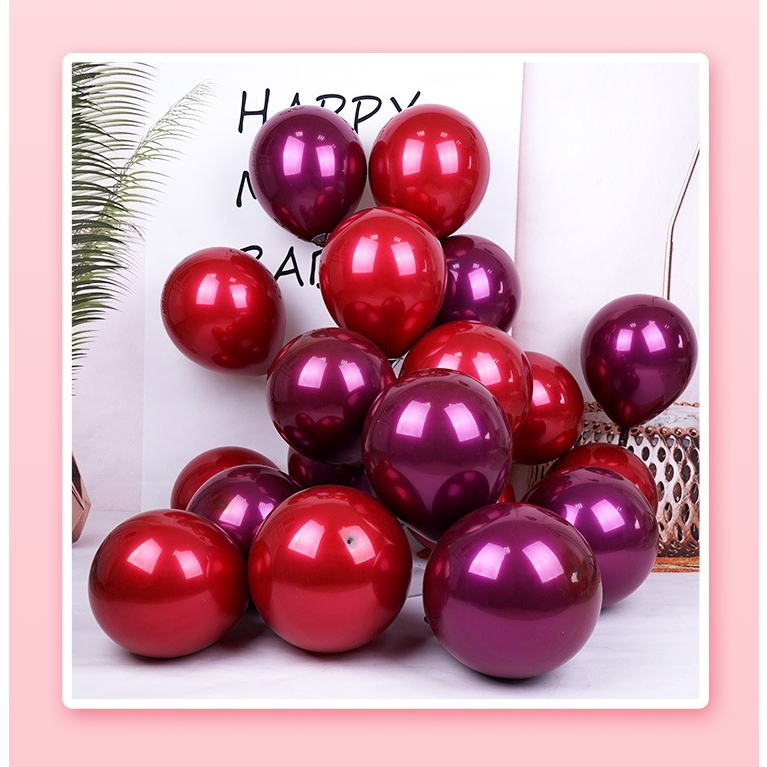 18 inches Thickened glossy Metallic Maroon balloons birthday party ...