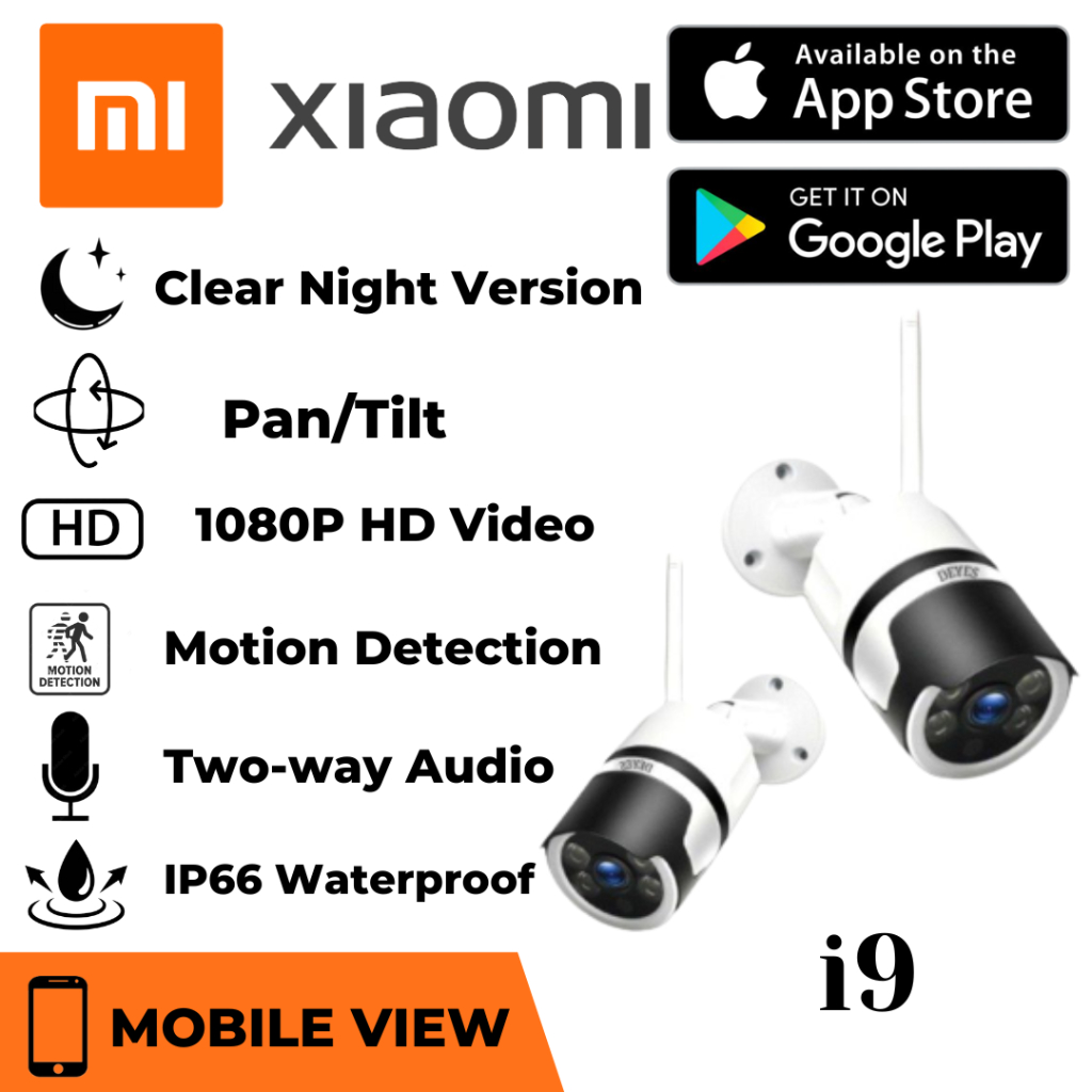 XiaoMI i9 CCTV Outdoor Security Camera Cam 1080P FHD Full Color & IR ...