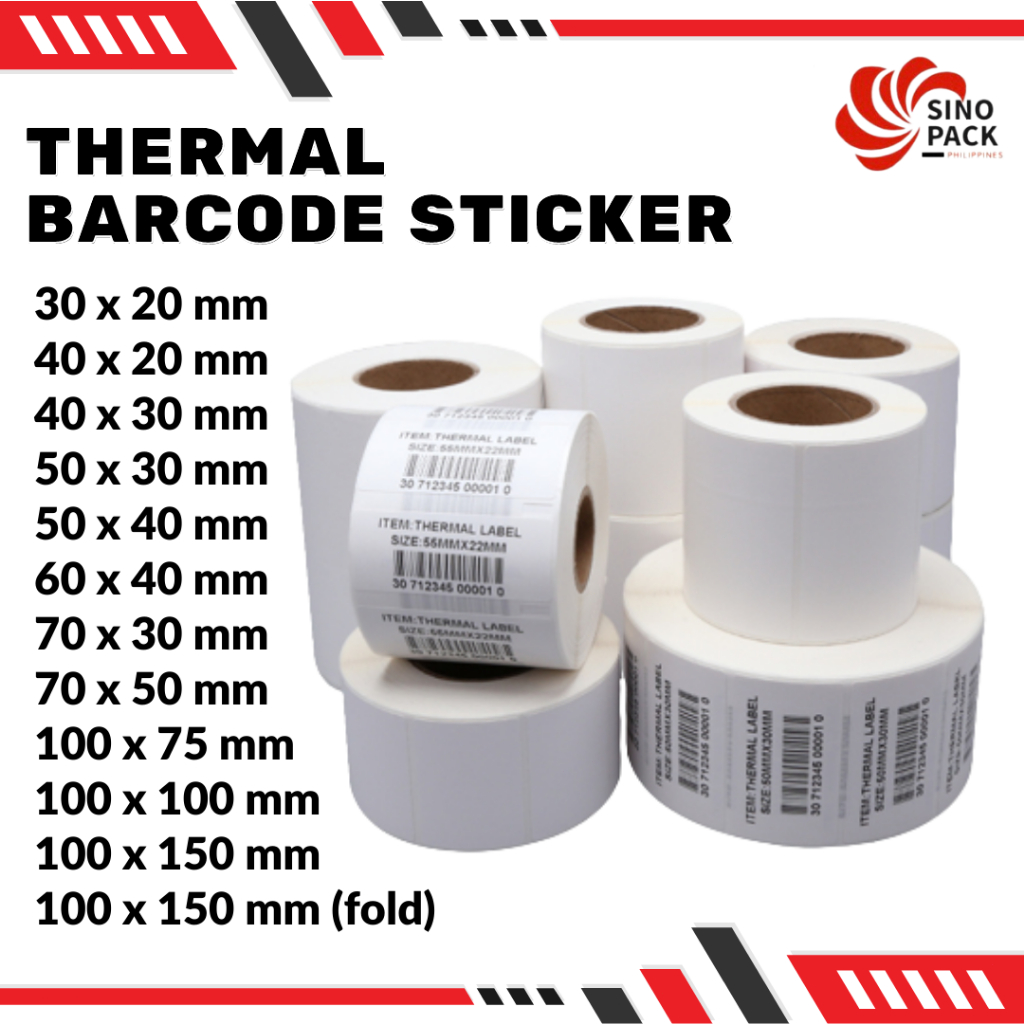 Direct Thermal Barcode Sticker Paper Barcode Label 30X20 40X30 70X50 ...
