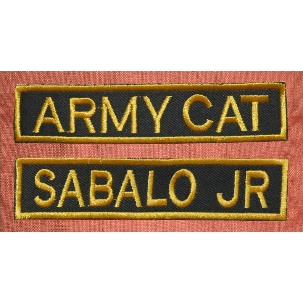 MADE TO ORDER NAME CLOTH ARMY ROTC WITH VELCRO (PAIR) WITH SURNAME ...