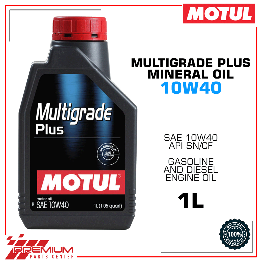 MOTUL 10W40 MULTIGRADE PLUS Gasoline Oil 1 Liter | Shopee Philippines