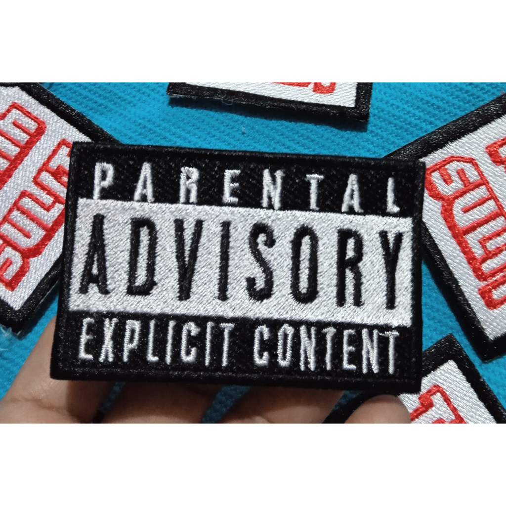 TS23 061 parental advisory cool hip trendy patch sign warning symbol ...