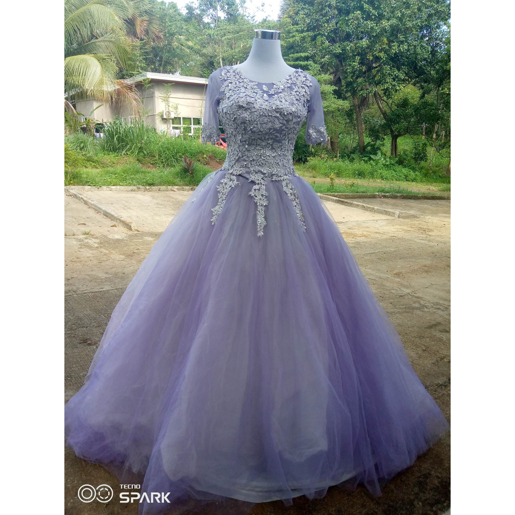 Purple Ballgown Debut 18th Birthday Wedding Photoshoot Sagala JS Prom ...