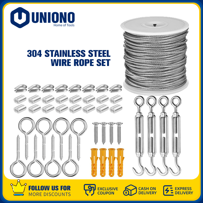 Uniono 1Set Multifunctional Wire Rope KitStainless Steel Cable Tent ...