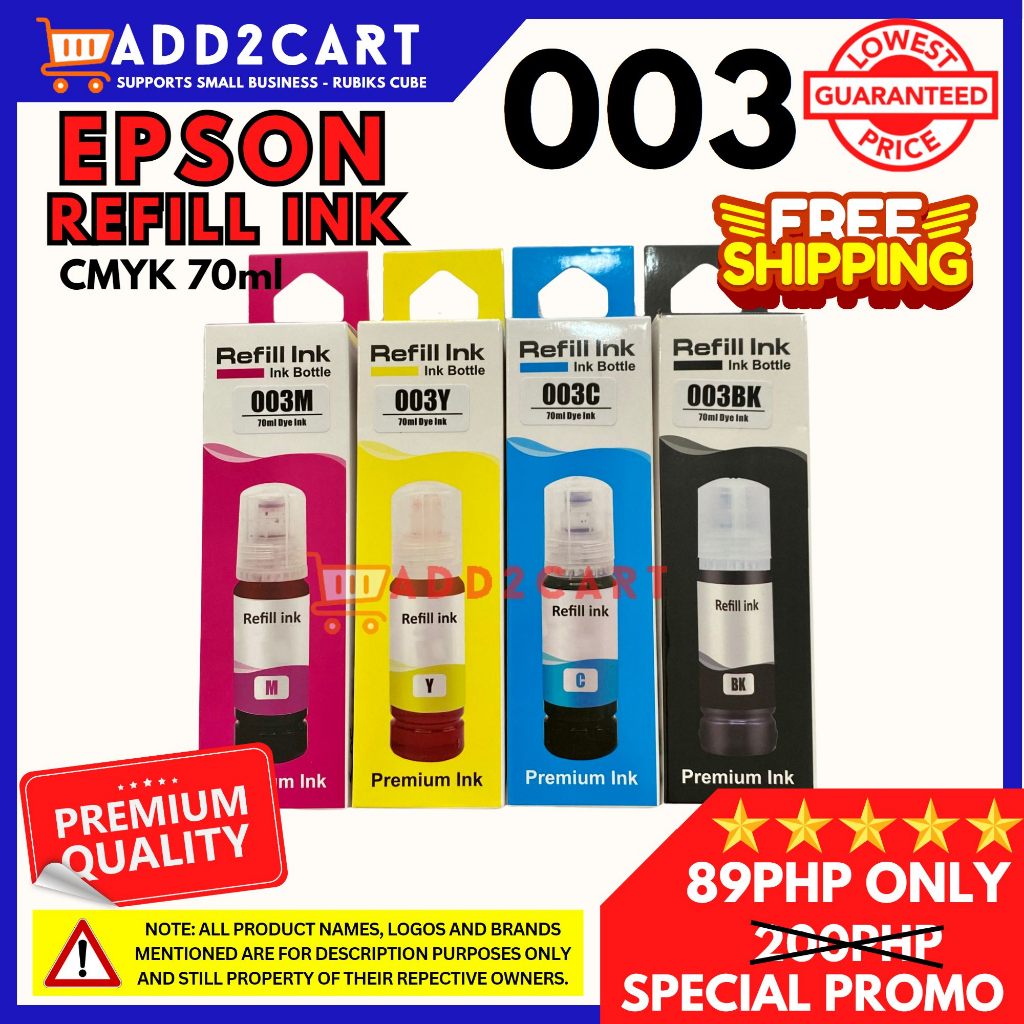 BROTHER / EPSON 003 / EPSON 664 COMPATIBLE PREMIUM INK L120 L121 DCP ...