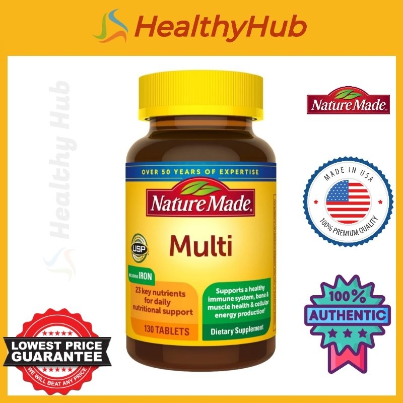 Nature Made Multi with Iron, Multivitamin with Iron for Men and Women ...