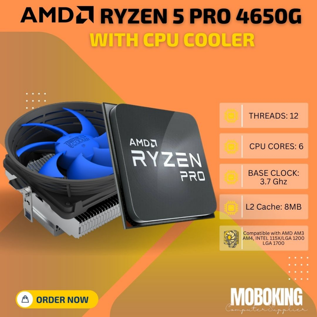 AMD Ryzen 5 PRO 4650G Socket Am4 3.7ghz Desktop Processor with Cooler ...
