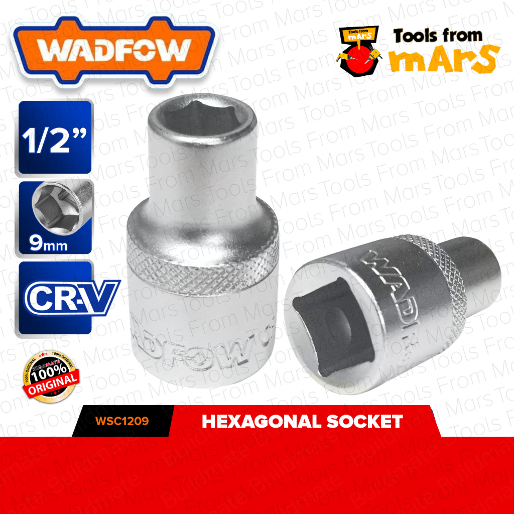 WADFOW Hexagonal Socket 1/2" 8MM TO 32MM Cr-V Steel Hex Drive Socket ...