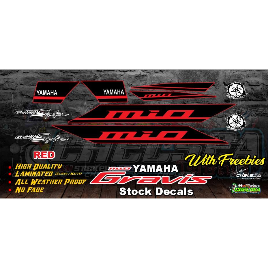 Yamaha Mio Gravis Stock Decals / Stickers with freebies | Shopee ...
