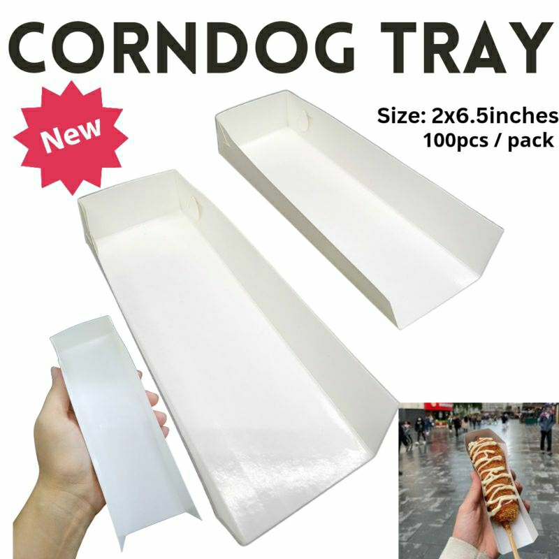 Corndog Tray 100pcs Hotdog Sandwich Paper Tray | Shopee Philippines