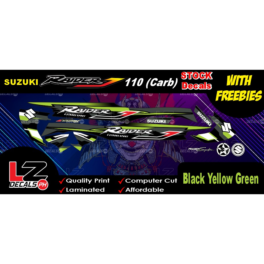 Suzuki Raider J 110 (Carb) Stock Decals / Stickers with Freebies ...