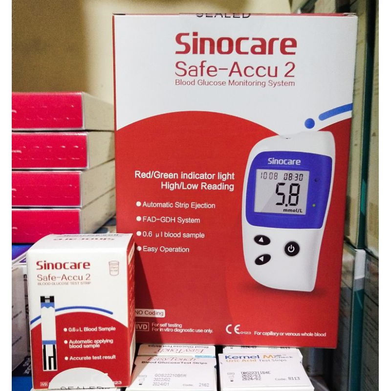 SINOCARE MACHINE SAFE ACCU2 BLOOD GLUCOSE MONITORING SYSTEM | Shopee ...