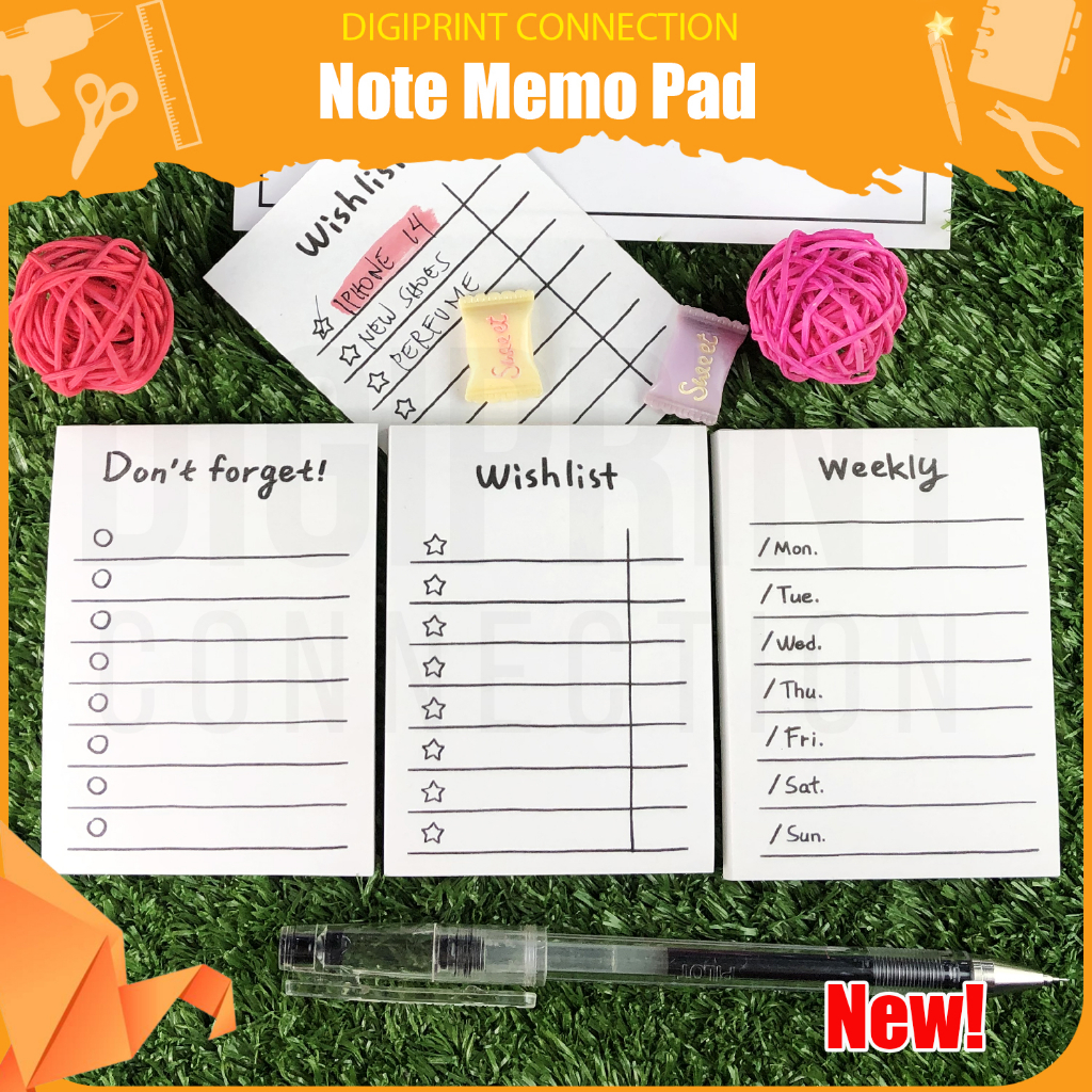 NEW! 50 Sheets Basic Memo Pad Check List Weekly Plan Time Manage Diary ...