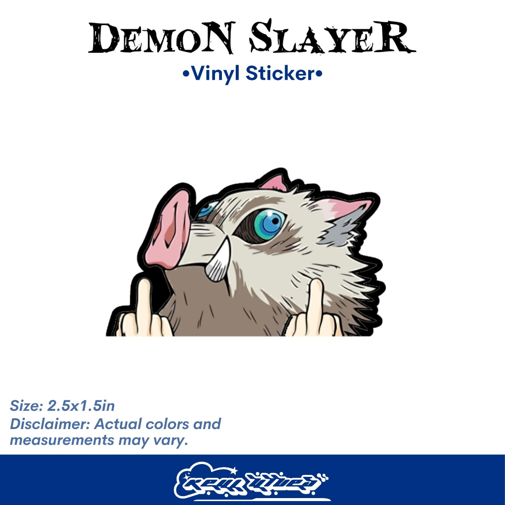 Inosuke Hashibira Demon Slayer Sticker Anime Vinyl Peeker Stickers ...