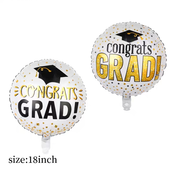 18 inches White Round Graduation theme Congrats Grad party decoration ...