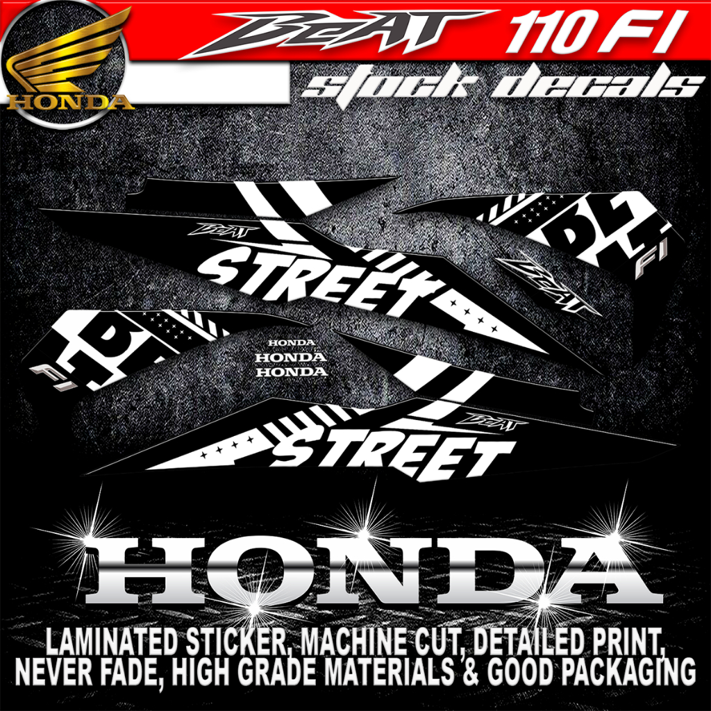 HONDA BEAT STREET 110 FI STOCK DECALS / STICKER | Shopee Philippines