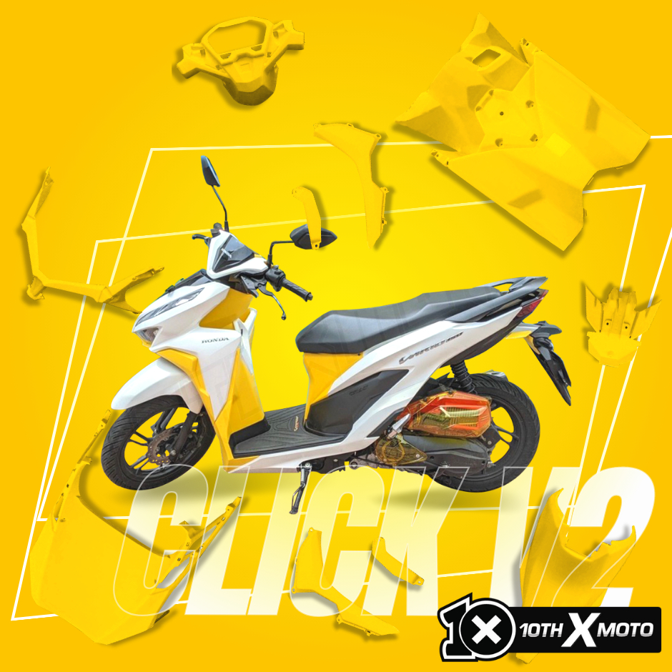 10thX Yellow Colored Set Inner Cover Fairings For Honda Click 125 & 150 ...