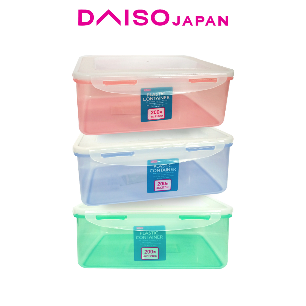 Daiso Colored Microwaveable Sealed Food Container (2.6L) | Shopee ...