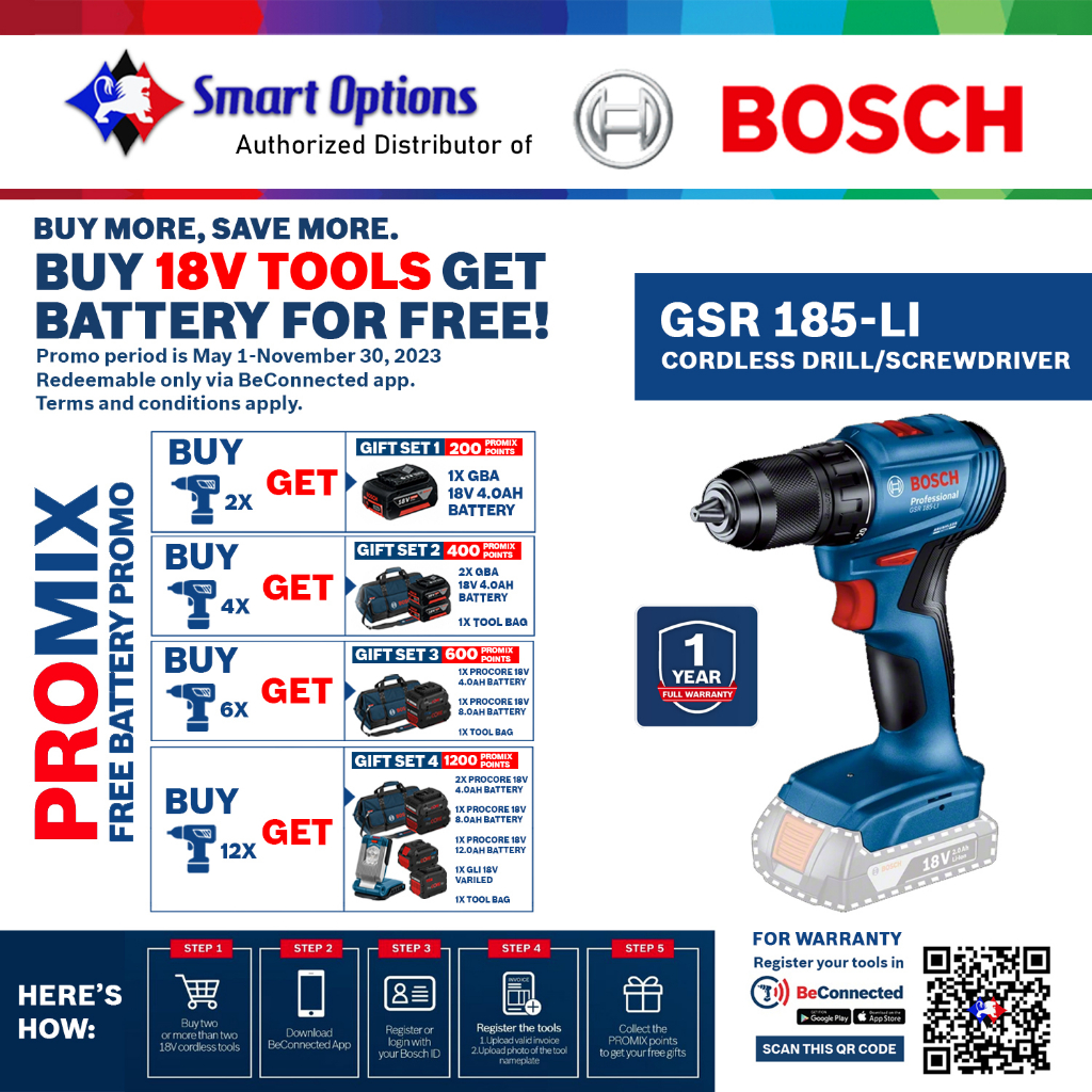 BOSCH GSR 185-LI CORDLESS DRILL/DRIVER | Shopee Philippines
