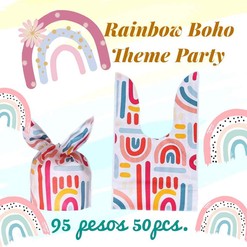 50pcs Rainbow Boho theme Candyland Birthday Party Baby Shower | Shopee ...