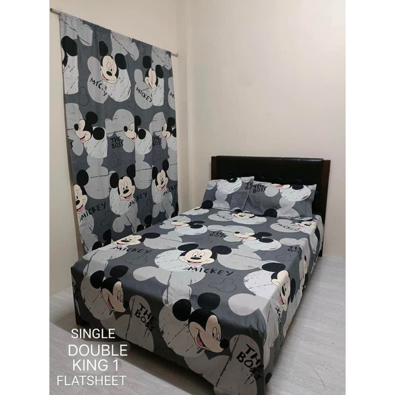 Mickey Mouse Character Design 3 in 1 Canadian Cotton Bedsheet Set | Shopee Philippines
