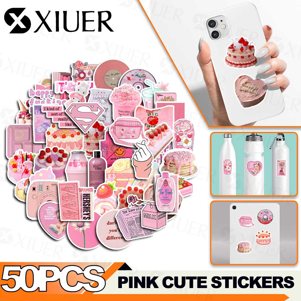50Pcs Pink Preppy Style Stickers Laptop Computer Motorcycle Mobile ...