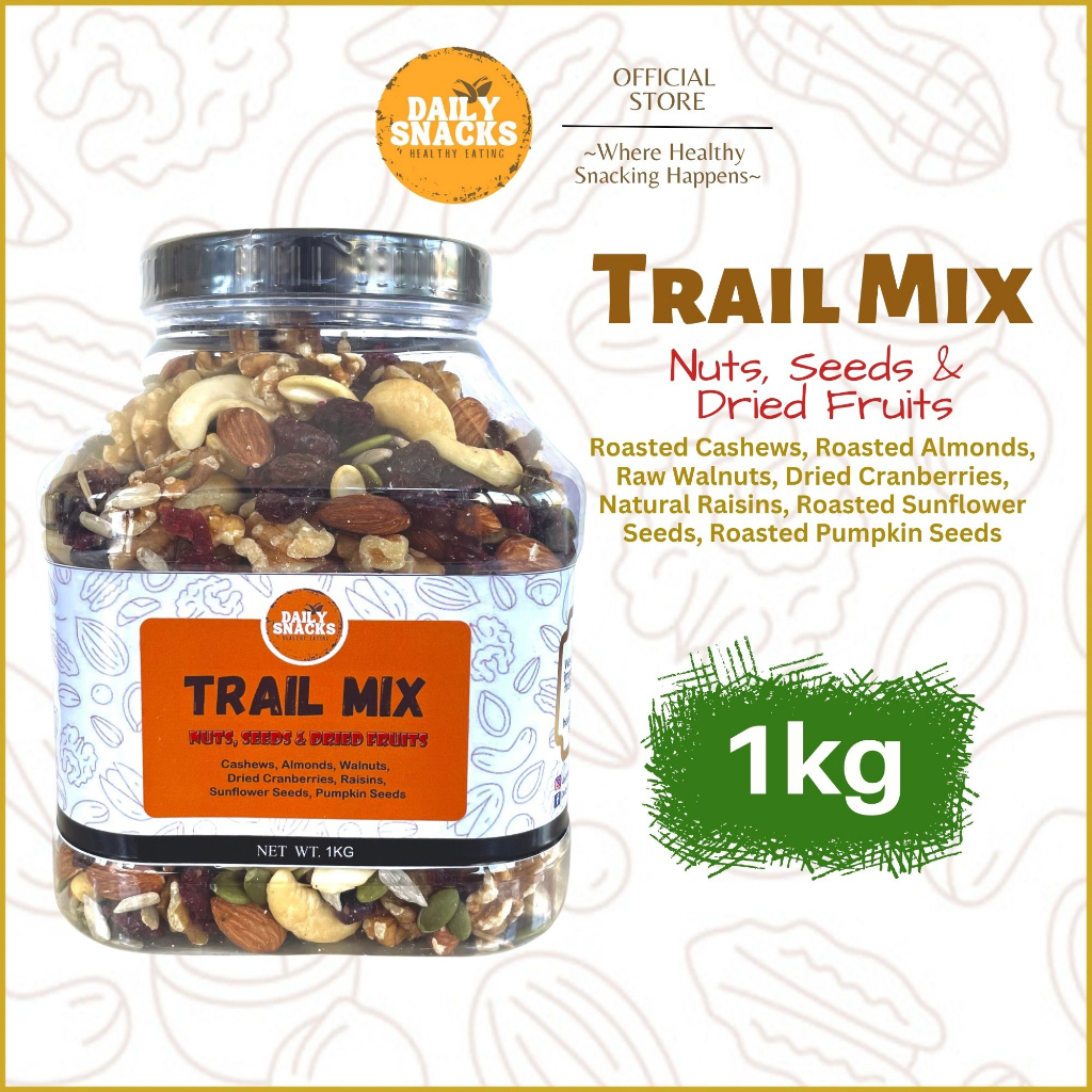 Daily Snacks Trail Mix Nuts, Seeds and Dried Fruits in Jar | Shopee ...