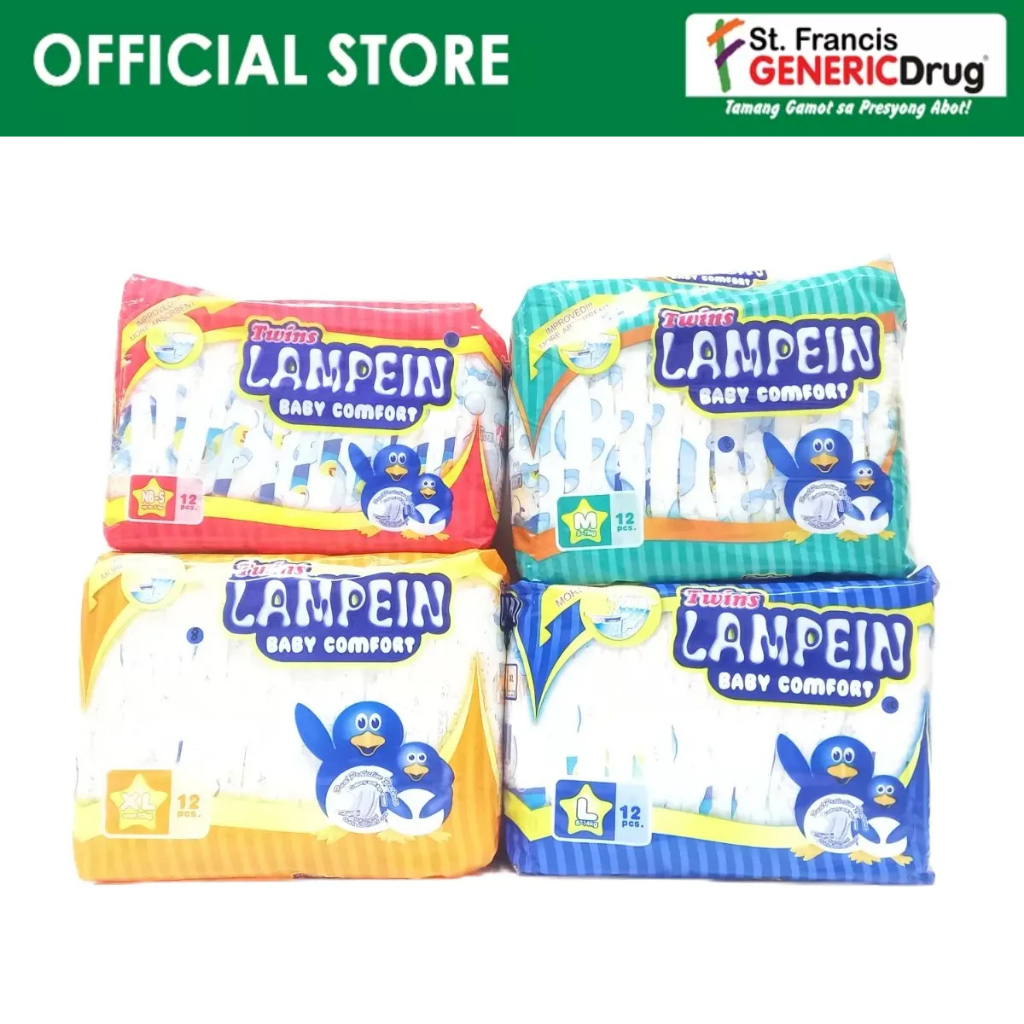 Twins Lampein Baby Comfort Diaper (12s) | Shopee Philippines