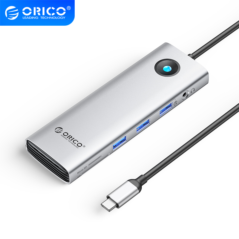 ORICO PW11-10P Type-C 10-in-1 5Gbps Multifunction Docking Station (Silver) | Shopee Philippines