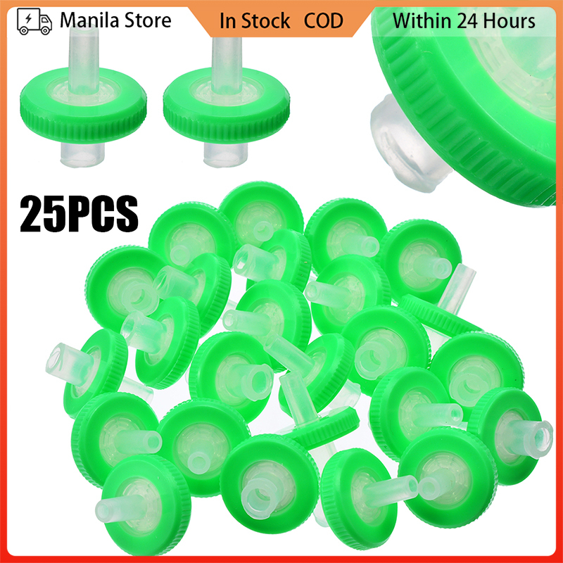 25pcs 13mm 0.22um Disposable Syringe Filter Water Organic System Nylon ...