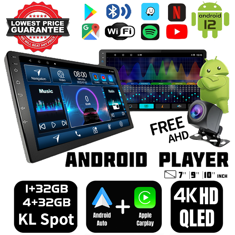 ⚡with cooling system⚡apple carplay wireless 4GB+32GB 10/9/7 inch ...