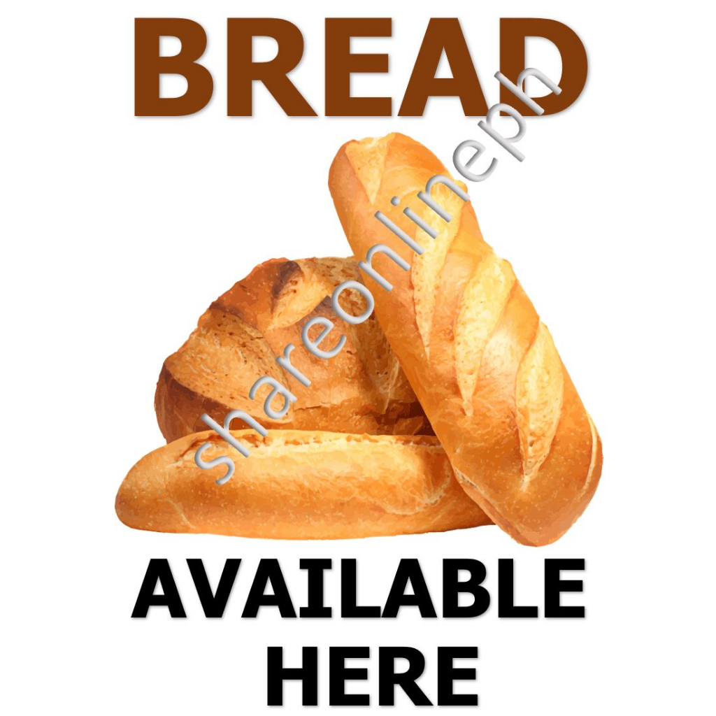Laminated Signages Bread Available Here Bakery Sticker Signages PVC ...