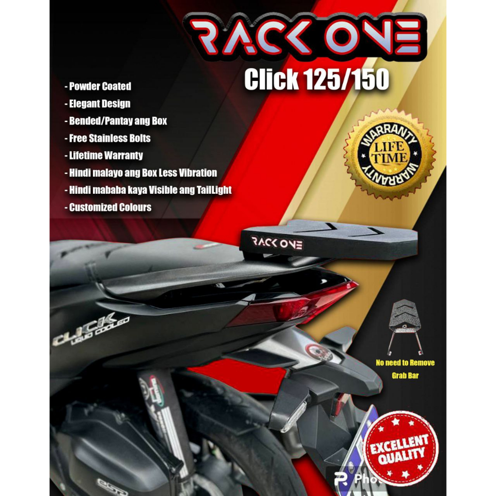 Rack One stay grab bar bracket for Click V1, V2 and V3 w/ stainless ...