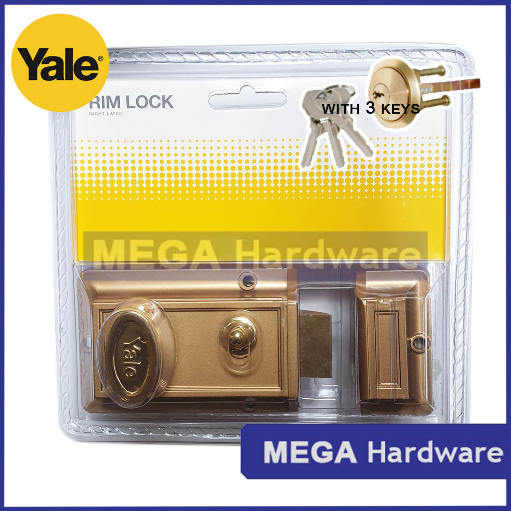 YALE Rim Lock (gate lock) Night Latch Door Lock Double Locking Deadlock ...