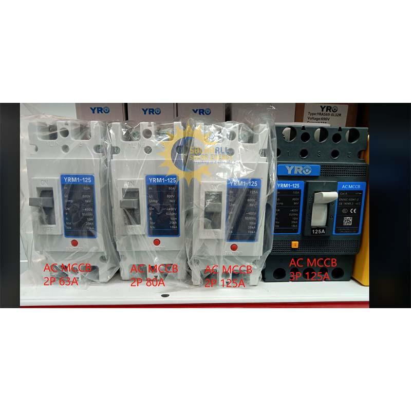 AC MCCB 2P 3P 63A 80A 125A AC800V 35kA Air Switch Moulded Case Circuit Breaker Overload ...