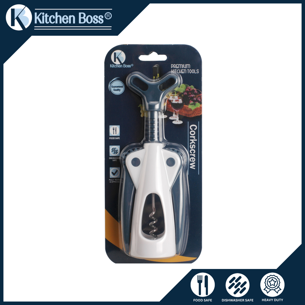Kitchen Boss Heavy Duty Stainless Steel Winged Corkscrew Wine Opener ...